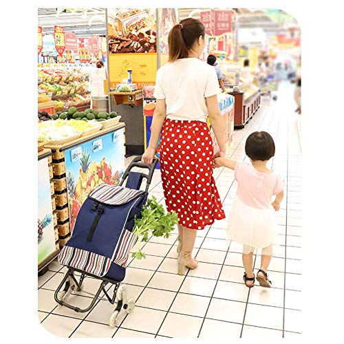 Shopping Trolley on Wheels Upgraded , 2In1 Folding Shopping Cart Max Capacity,Labor Saving for Stair Climbing with Adjustable Bungee Cord, Noiseless 3 Wheels