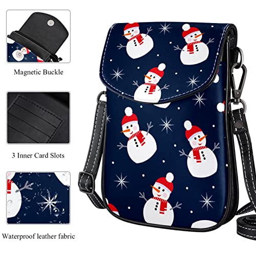 Small Crossbody Bag Snowman Cell Phone Purse Wallet