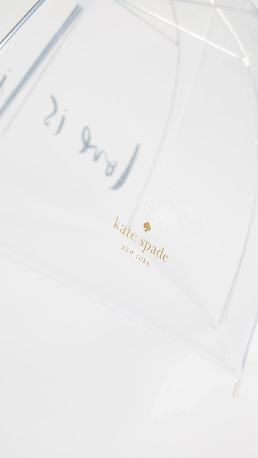 Kate Spade New York Clear Umbrella for Rain, Large Bubble Umbrella for Weddings, Love Is In The Air