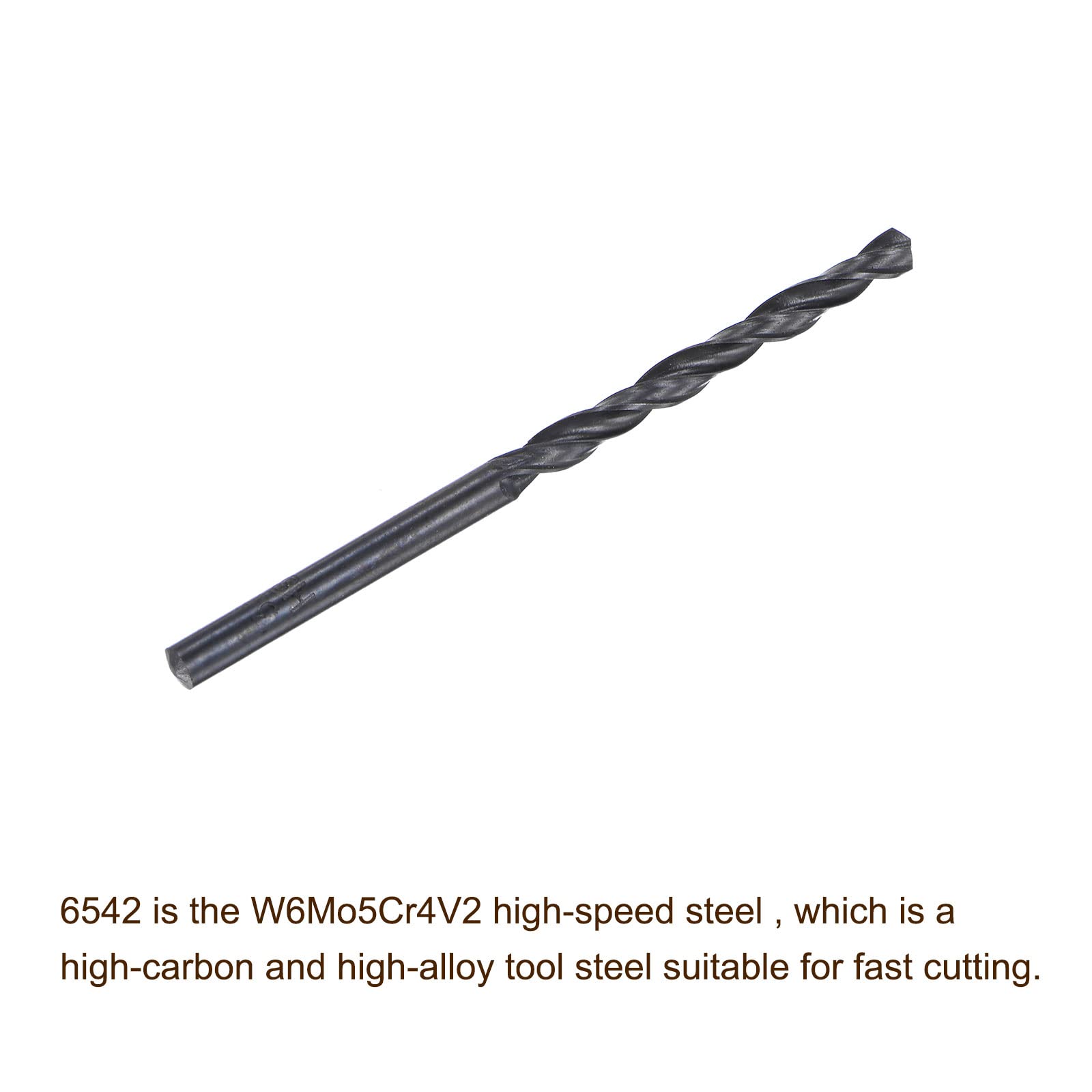 uxcell 6542 High Speed Steel Straight Shank Twist Jobber Drill Bit, Fully Ground Black Oxide Drill Bits 3.6mm Drill Diameter 68mm Total Length 2 Pcs