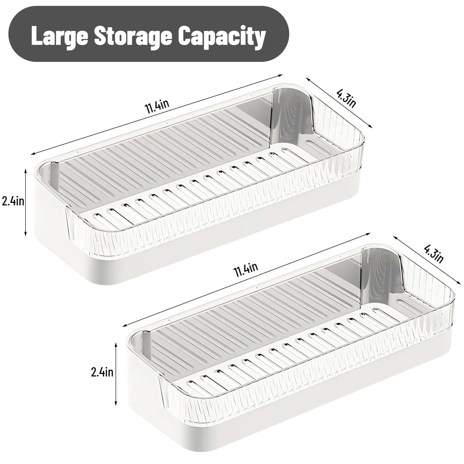 Sylfaen 2-Pack Shower Caddy, No Drilling Double Layer Shower Shelf, Wall Mounted Shower Shelves with Self Adhesive for Bathroom Kitchen