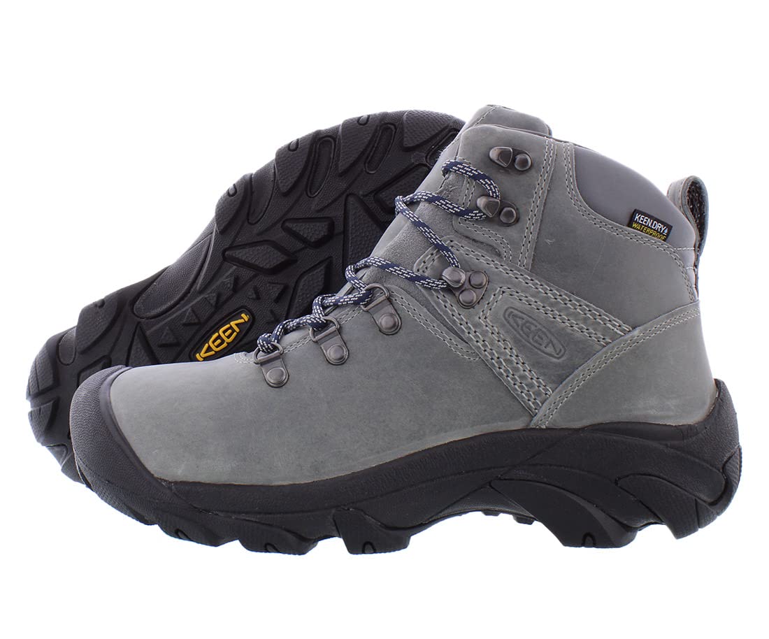 KEEN Men's Pyrenees Mid Height Waterproof Hiking Boots, Drizzle/Black Iris, 7.5