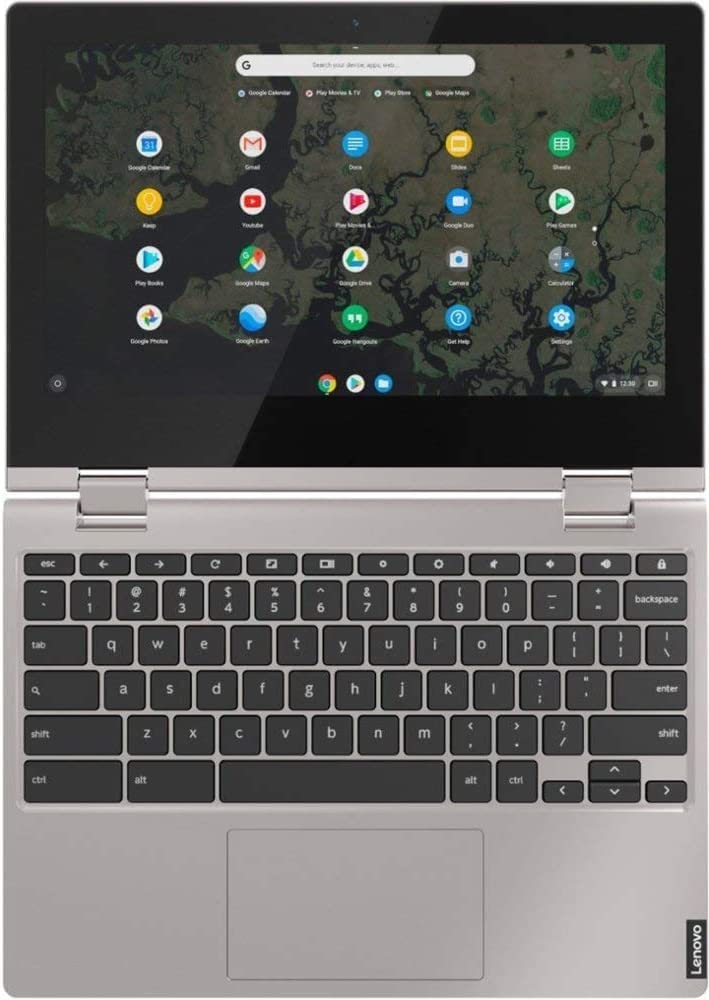 Lenovo Chromebook C340 2-in-1 Convertible Laptop, 11.6" HD Touchscreen, Intel Celeron N4000, 4GB DDR4 RAM, 32GB eMMC+ 128GB card, WiFi, Bluetooth, Webcam, USB Type-C, Chrome OS, Platinum Gray JVQ MP