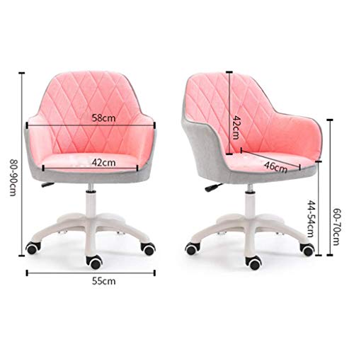 LWW Chairs,Comfy Cloth Computer Chair,Cotton and Linen Fabric Home Office Swivel Chair,Fashion Stitching Color Mid-Back Sofa Task Chairs