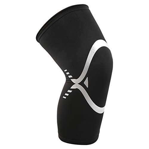 Knee Support Sleeve, Prevent Leg Injuries Anti‑Slip Knee Support Brace, Close‑Fitting Sweat Free for Running Hiking Excercise Fitness(L)