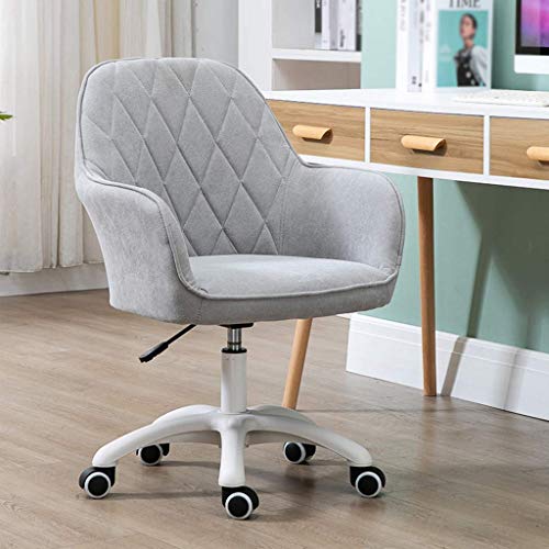 LWW Chairs,Desk Chair,Cotton and Linen Fabric Home Office Swivel Chair,Comfy Chair,Height Adjustable
