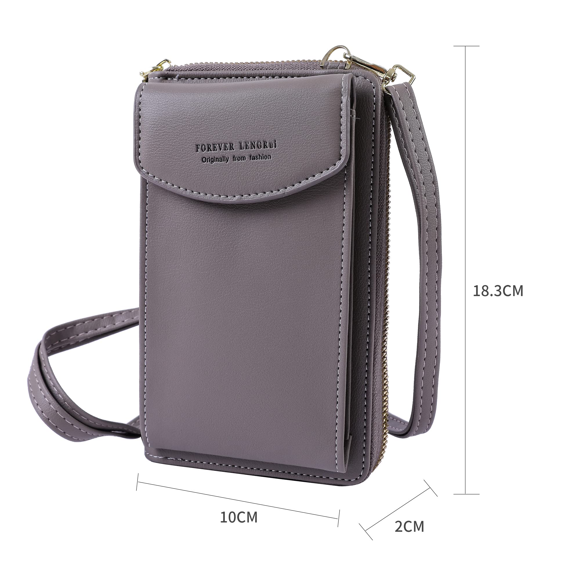 Shoulder Handbag For Women Purse Wallet Small Crossbody Bag With Credit Card(Grey)