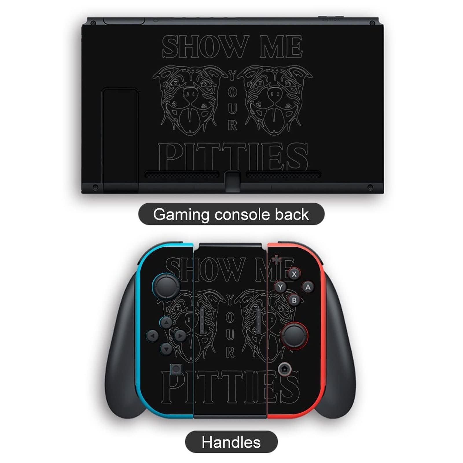Show Me Your Pitties Full Set Stickers for Switch Customized PVC Removable Adhesive Protective Skin for for Switch