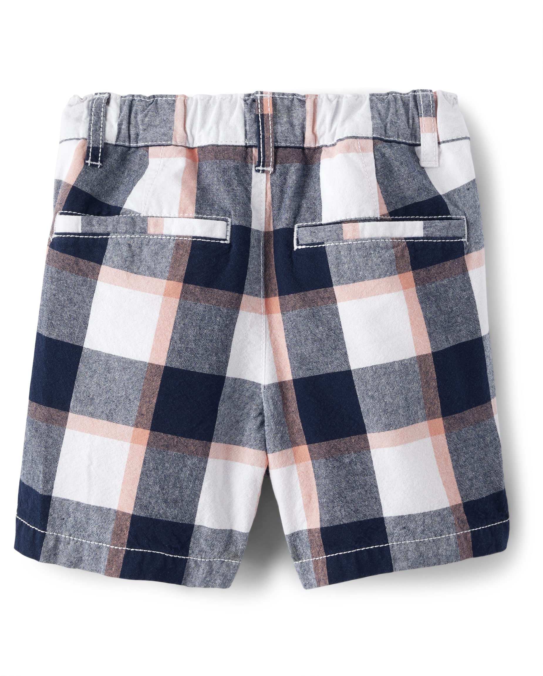 The Children's Place Baby Toddler Boys Chino Pants, Blue/Red Plaid, 3T