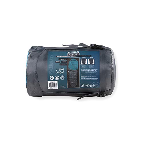 Klymit KSB Lightweight Mummy Sleeping Bag for Camping, Hiking, and Backpacking in Cool Weather