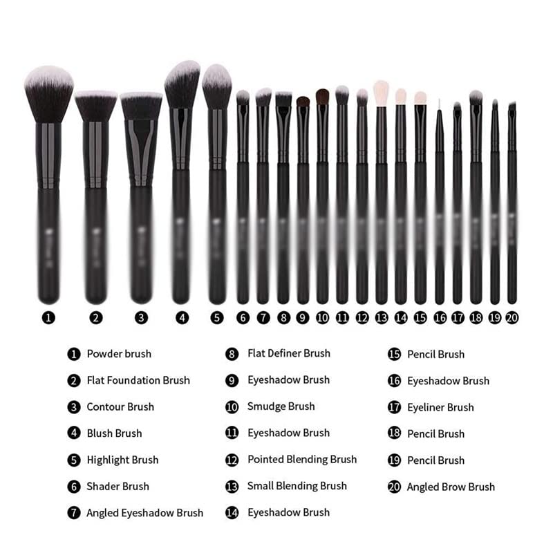 VIBY Professional Makeup Brushes 20Pcs Makeup Brush Set Foundation Eyeshadow Blending Make Up Brushes Kit