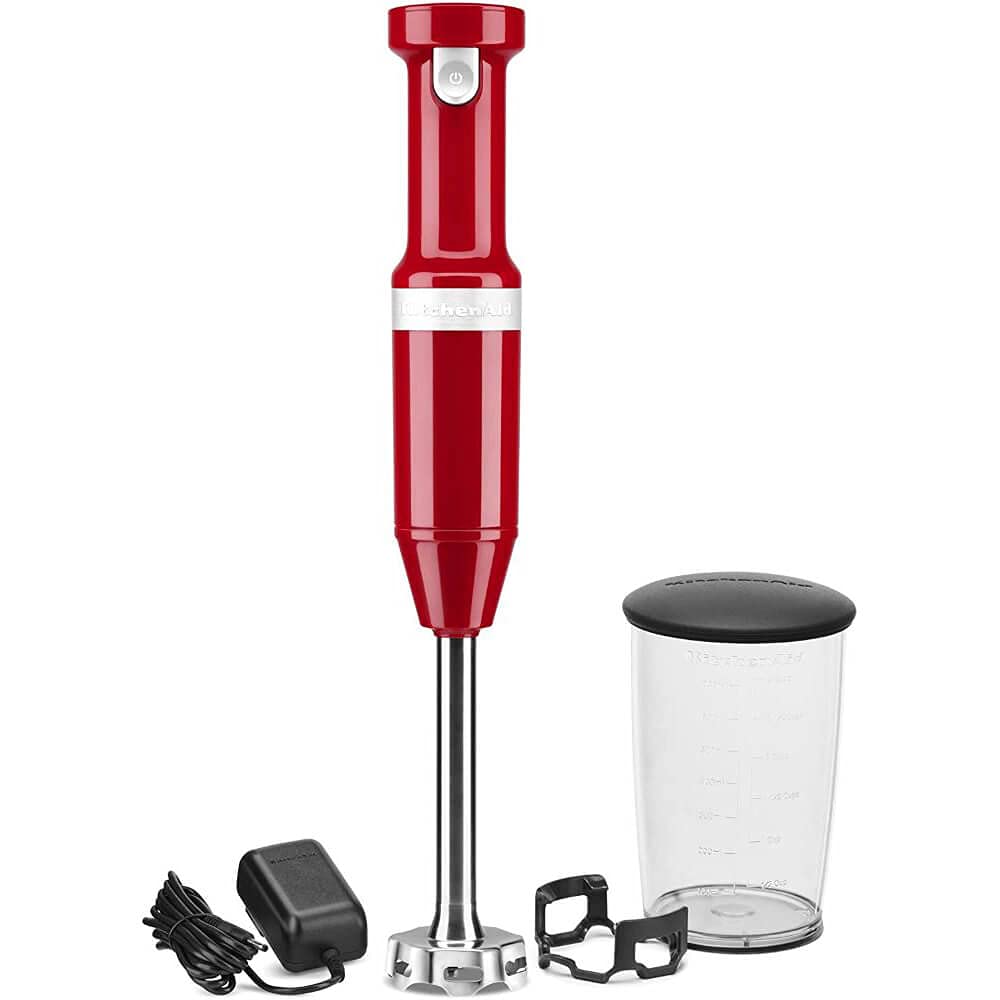 KitchenAid 13-Cup Food Processor and Cordless Variable Speed Hand Blender Bundle, Empire Red