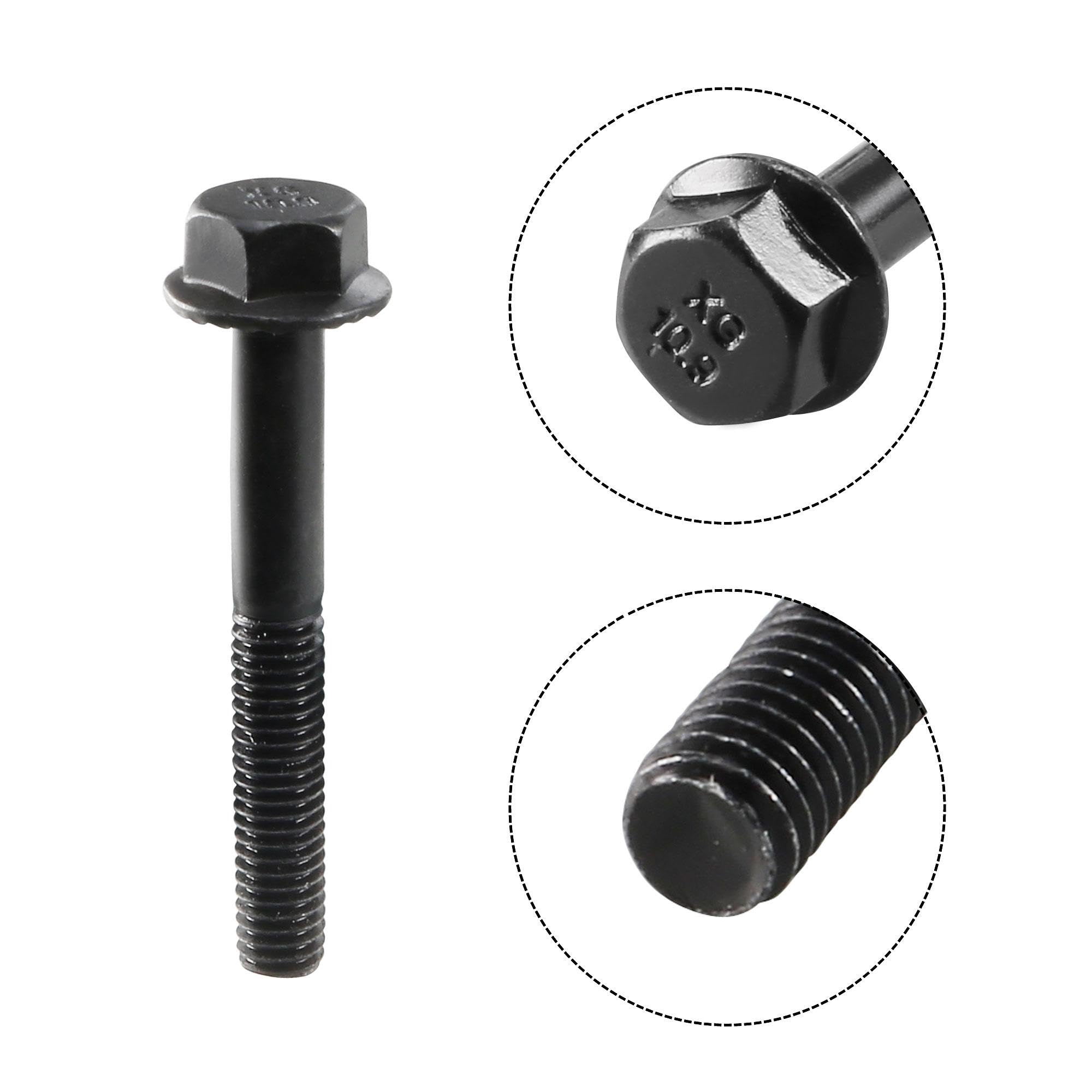 uxcell M6-1x45mm Hex Serrated Flange Bolts 10.9 Grade Carbon Steel Screws 10pcs
