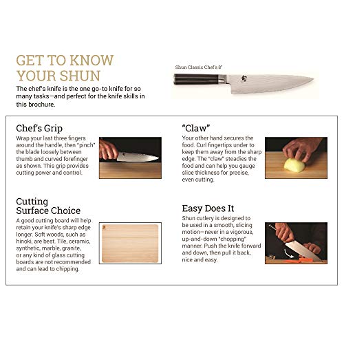 Shun Cutlery Premier 5-Piece Starter Block Set, Kitchen Knife, Knife Block Set, Includes 8β Chef's Knife, 4β Paring Knife, 5.6β Utility Knife, & Honing Steel, Handcrafted Japanese Kitchen Knives