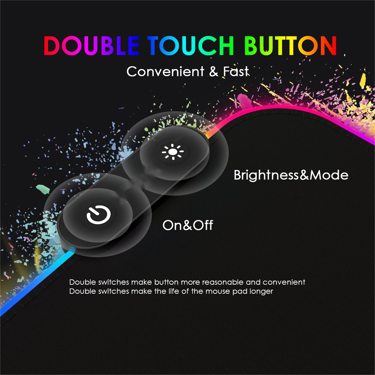 Large RGB Gaming Mouse Pad Led Extended XXL Soft Mousepad with 14 Lighting Mode, Anti-Slip Rubber Base Computer Key Board Mouse Mat for PC Gamer/Laptop Gamer/Officer(31.5×11.8×0.16 inch)