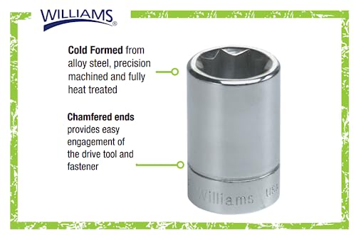 Williams JHWBD-812 SuperTorque 3/8-Inch Drive Shallow 8-Point 3/8-Inch Socket with Lobular Openings and Chrome Finish