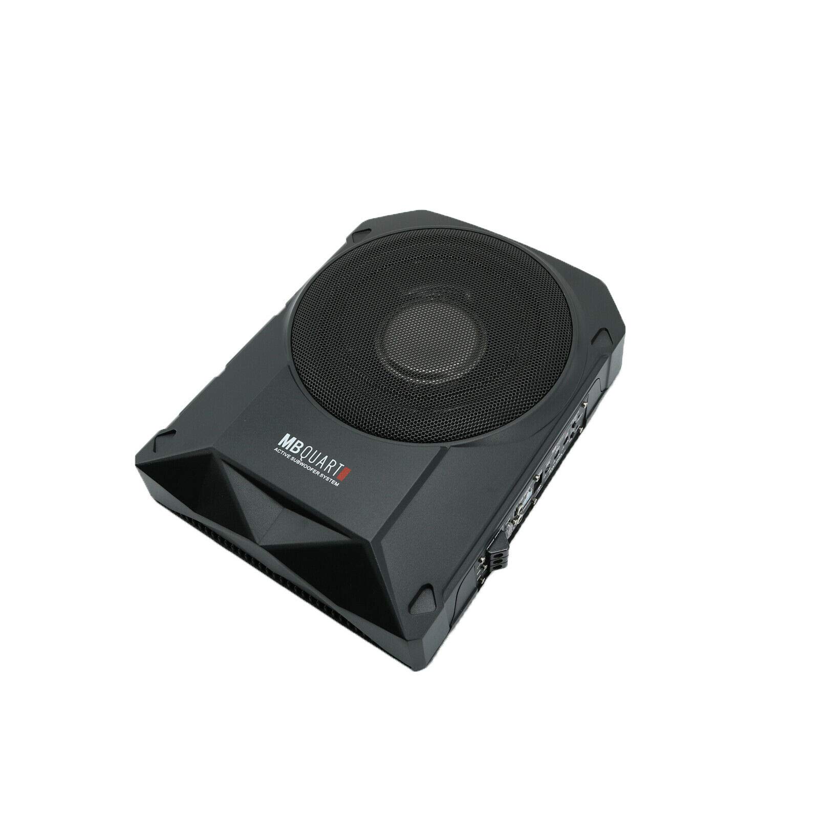 MB Quart RW-110A 800W Reference Series 10'' Slim Low Profile Compact Under-Seat 4-Ohm Active Powered Subwoofer Enclosure with Built in Amplifier for Car RV ATV - 3rd Gen, Black