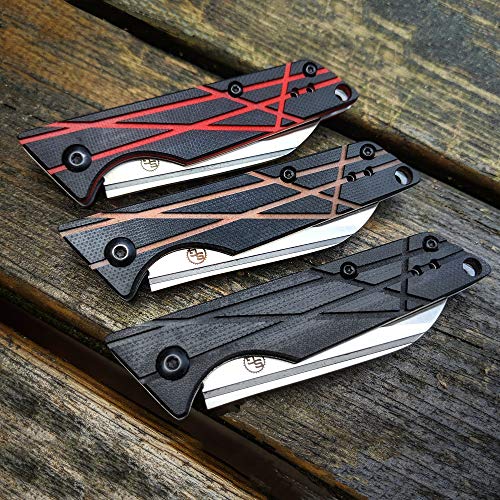 STATGEAR Ledge Slip-Joint Pocket Folding Knife | D2 Steel, G10 Handle, Reversible Tip-Up Carry Pocket Clip - EDC Hunting Compact Rugged Everyday Carry Slip Joint…