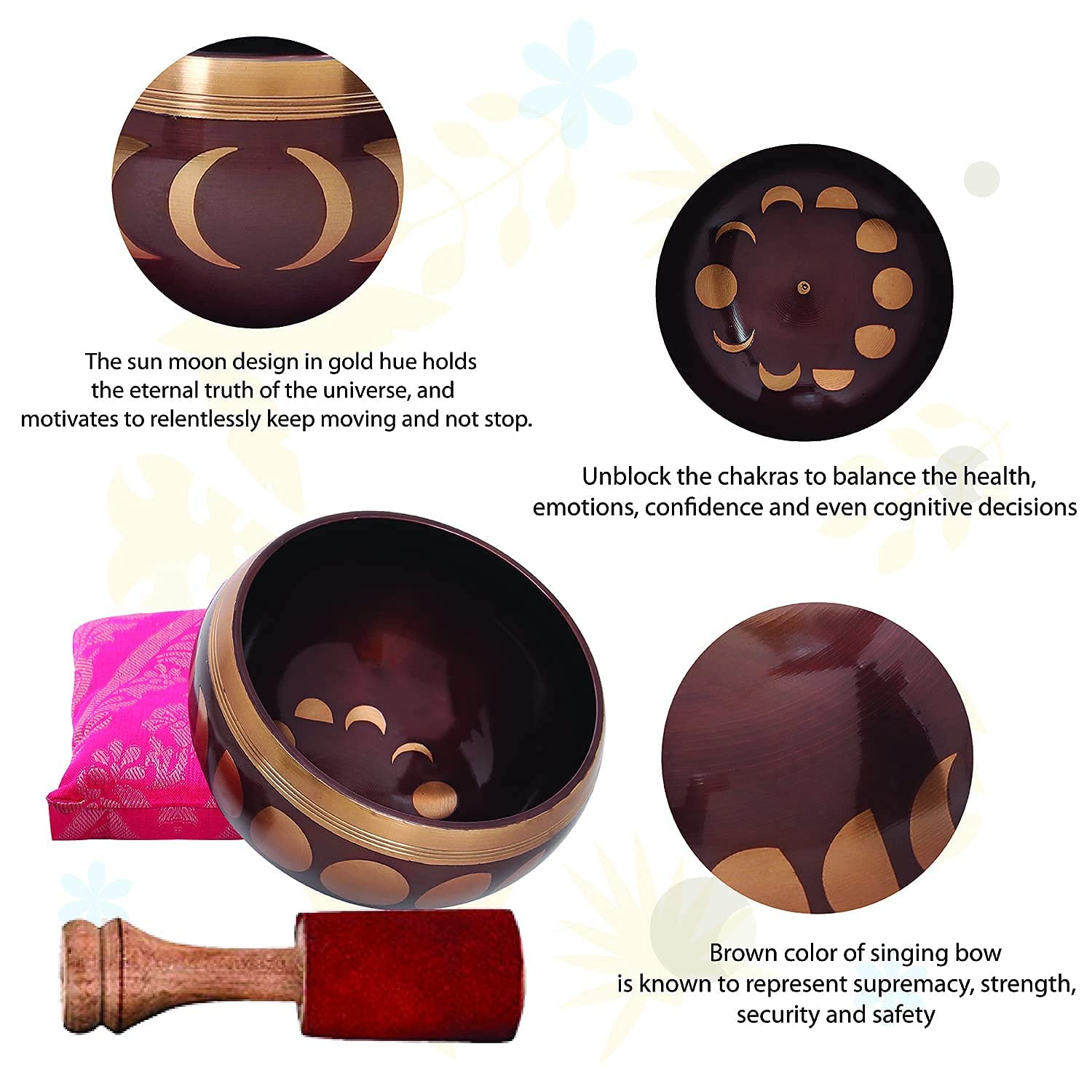MyShape Time Tibetan Singing Bowl Set Eclipse Meditation Bowl Sun Moon Singing Bowls For Beginners With Handcrafted Gift Box - Chakra Healing, Yoga, Spiritual Healing Sound Bowl (Eclipse)