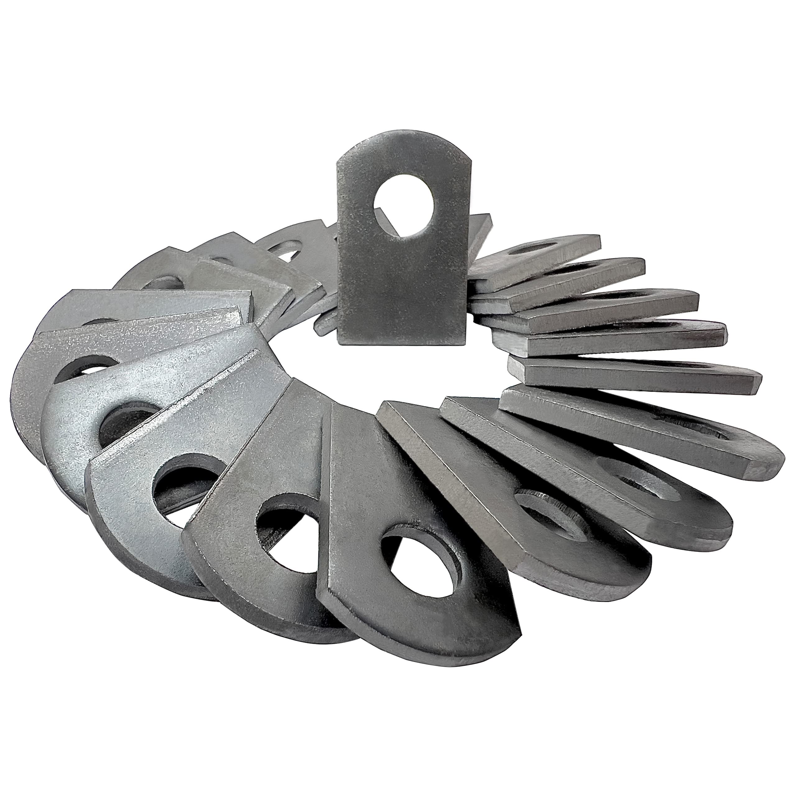 Sidco Supply Weld Tabs - Weld On Steel Tab- Flat Tab Brackets – 1” W, 1 .5” H , 3/8” Hole, 1/8” Thickness – Steel Welding Tabs (25 Pack)