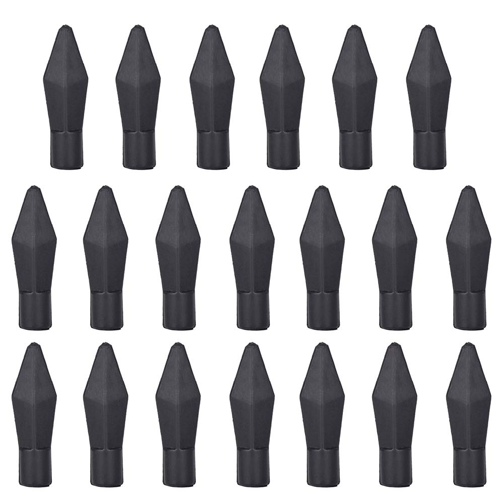 lasenersm 20 Pieces Rubber Arrowhead Soft Rubber Practice Archery Arrowhead Replacement Glue-on Safety Arrow Tips for Archery Outdoor Shooting Practice and Archery Hunting Game, Black