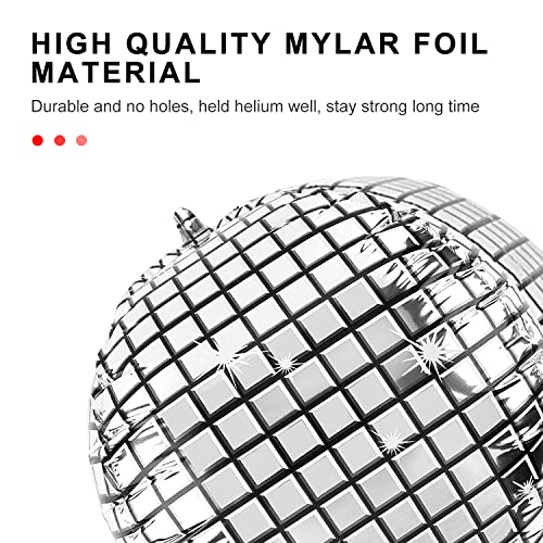 WXJ13 20 Pack Big Disco Ball Balloons for 3 Different Sizes, 32β 22β 10ββ 4D Large Disco Balloons Round Metallic Silver Disco Mylar Foil Balloons for 70s 80s Disco Party Decorations