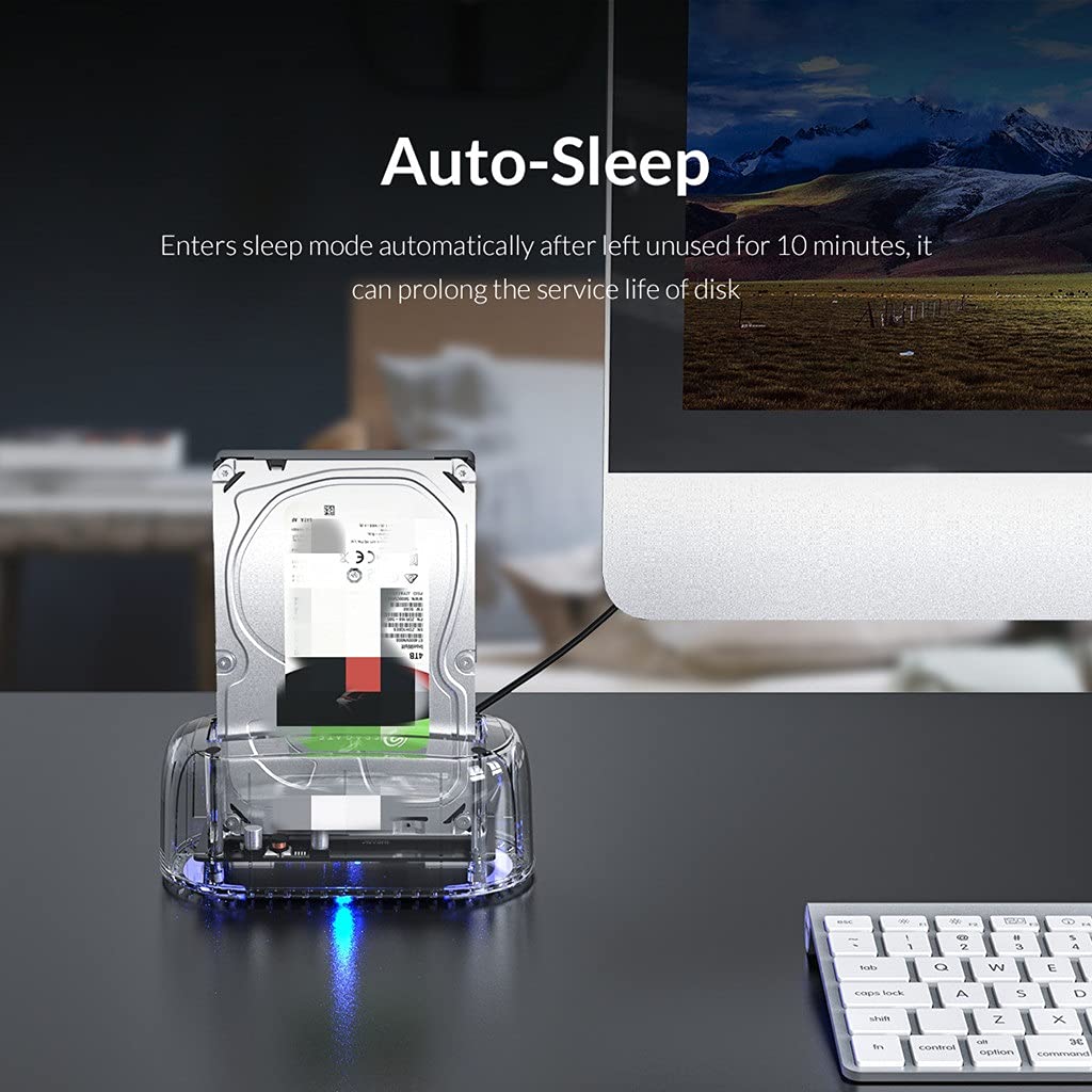 TBIIEXFL 3.5 Inch USB to SATA Transparent HDD Docking Station USB3.0 5Gbps with 12V Power Adapter