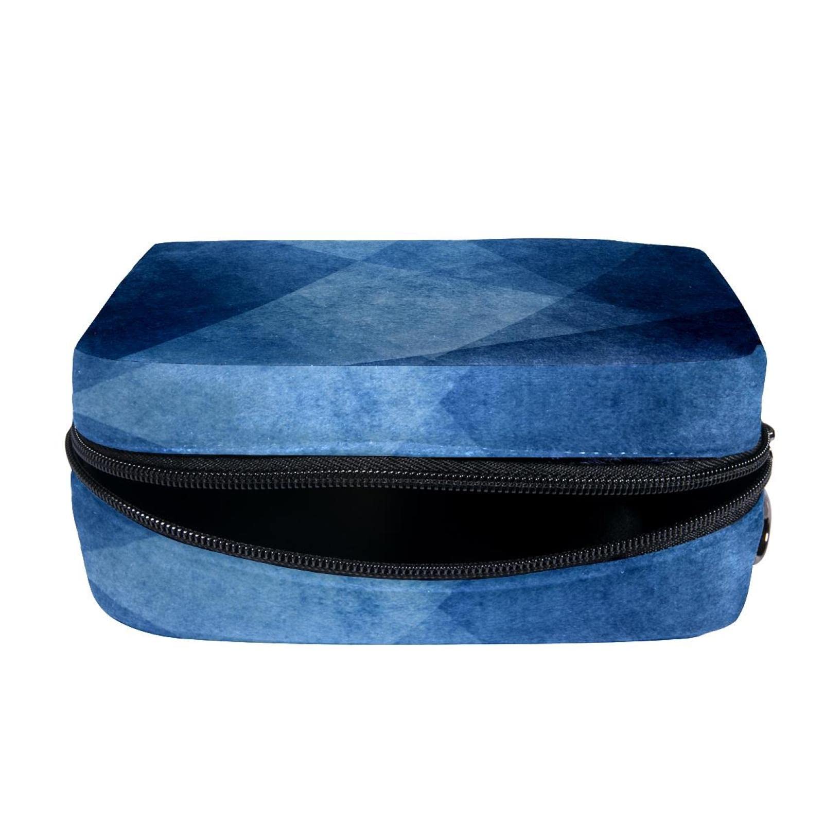 TBOUOBT Gifts for Men Women Makeup Bags Toiletry Pouch Small Cosmetic Bags, Navy Blue Geometric Pattern Modern