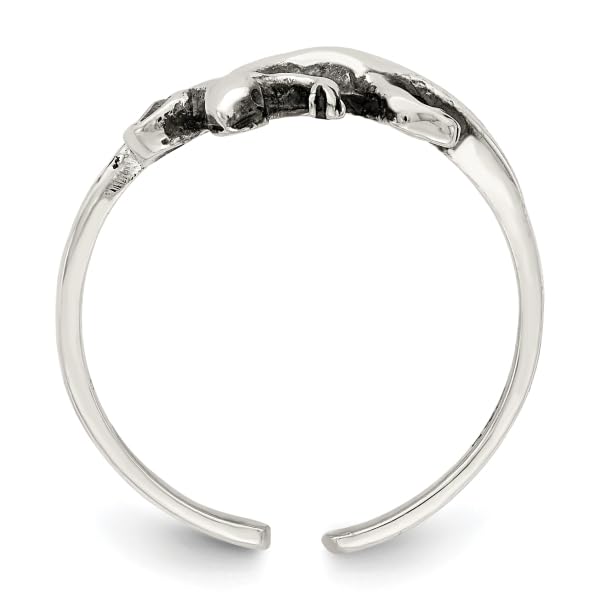IceCarats 925 Sterling Silver Vintage Lizard Cubic Zirconia CZ Adjustable Toe Ring Open Midi Band Summer Beach Jewelry