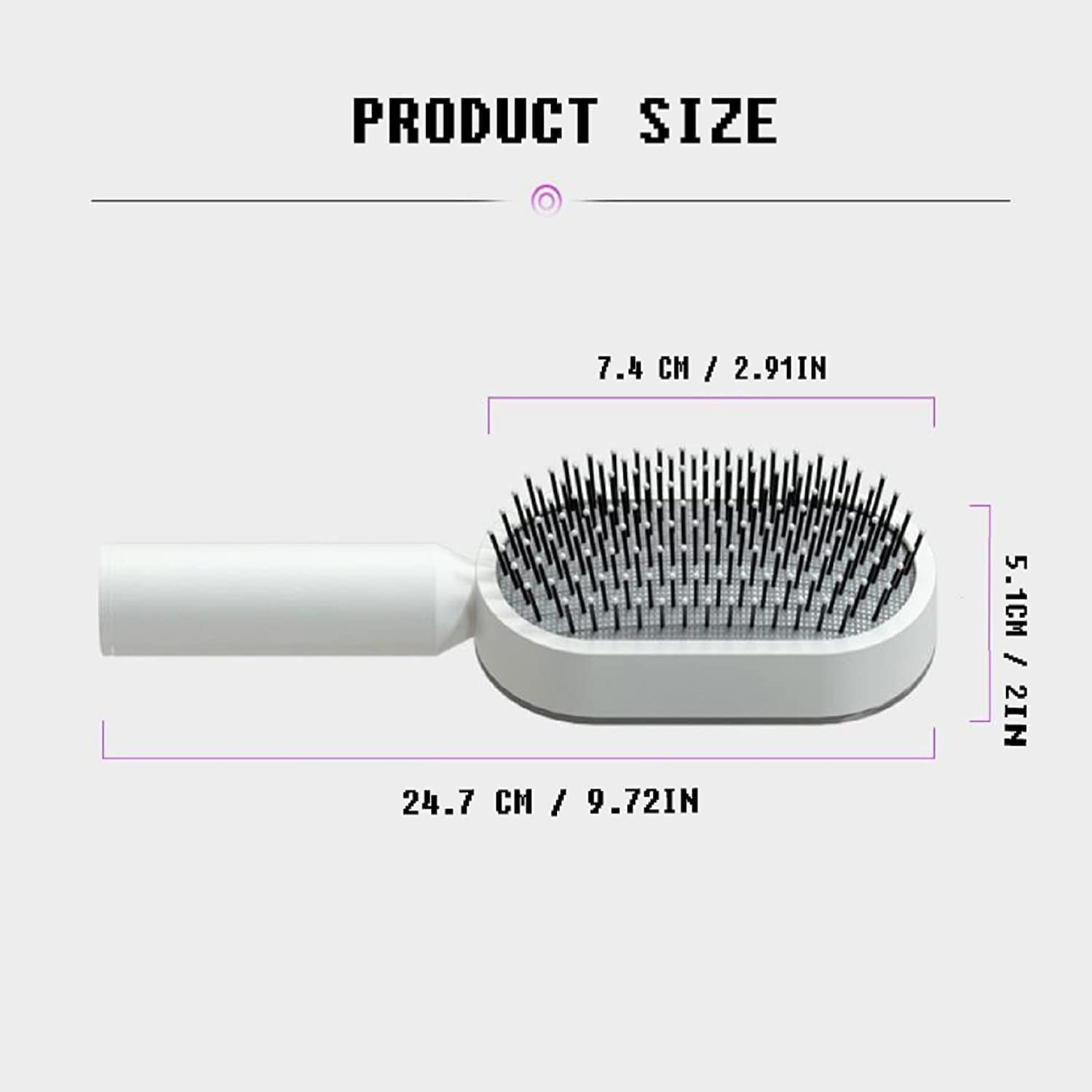 RUIYUE Hair Brush for Women, Self Cleaning Airbag Massager Hairdressing Brush, White