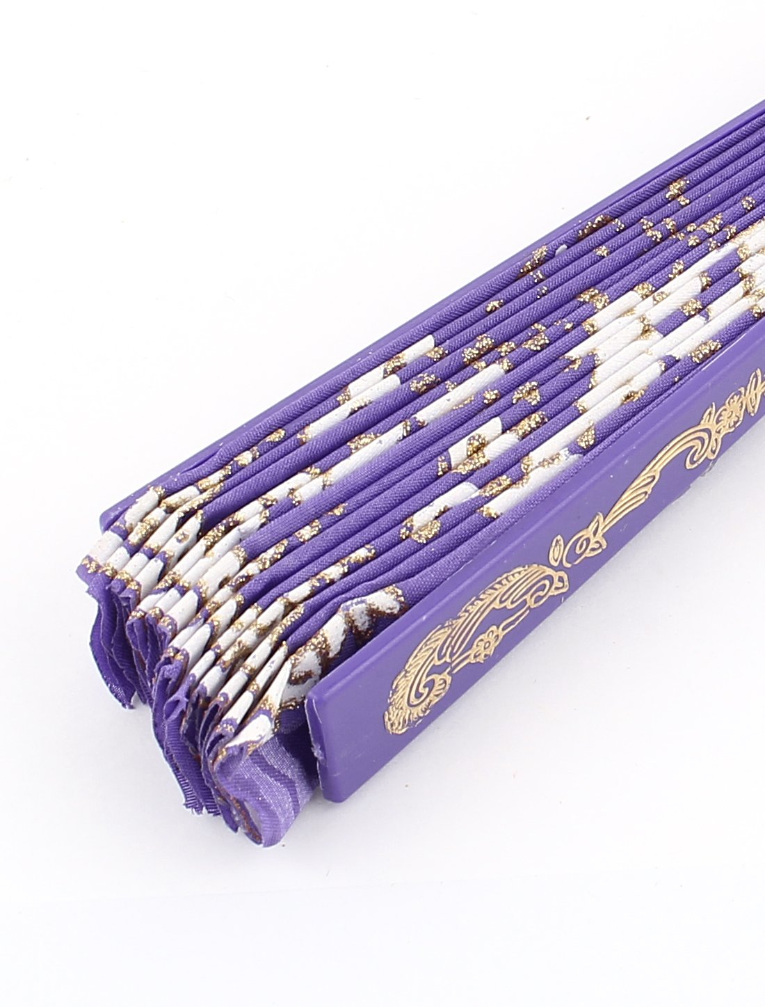 Qtqgoitem Women Chinese Style Plastic Rib Flower Pattern Folding Hand Fan Purple (model: 8d0 81d 9d9 bba 02e)