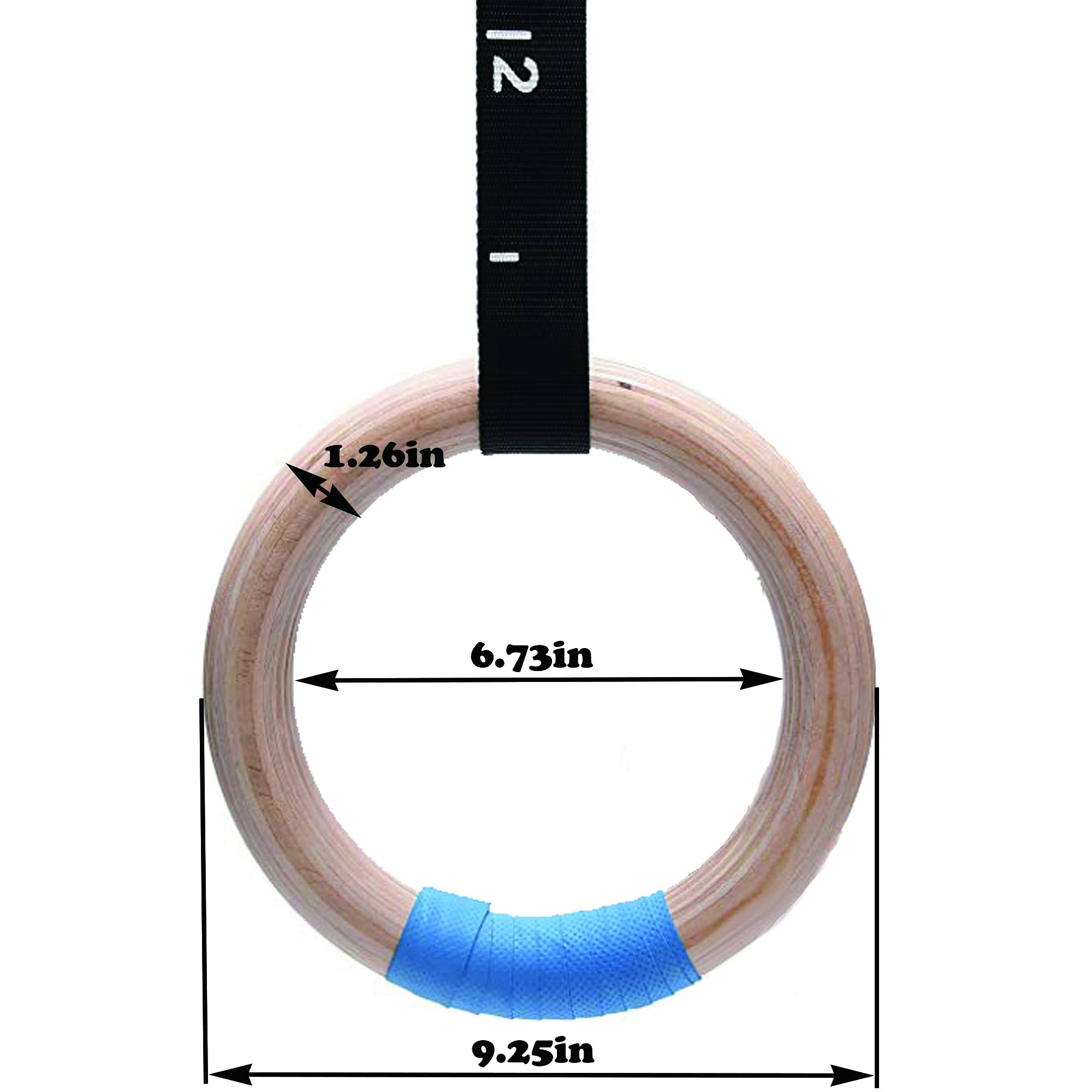 Kdpranky Wooden Gymnastics Rings, 1500lbs Pull Up Equipment with 15ft Heavy Duty Straps, Non-Slip Training Gym Rings for Home Gym Full Body Workout