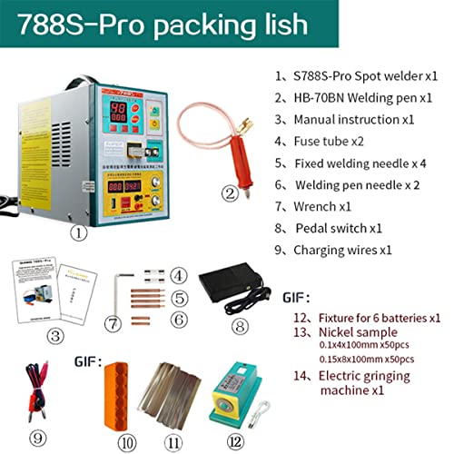 RCBDBSM 3.2KW Battery Spot Welder, Pulse Welding Machine for 4 Rows of 18650 14500 Lithium Batteries Battery Pack Work, with Cooling System and Charging Testing Function