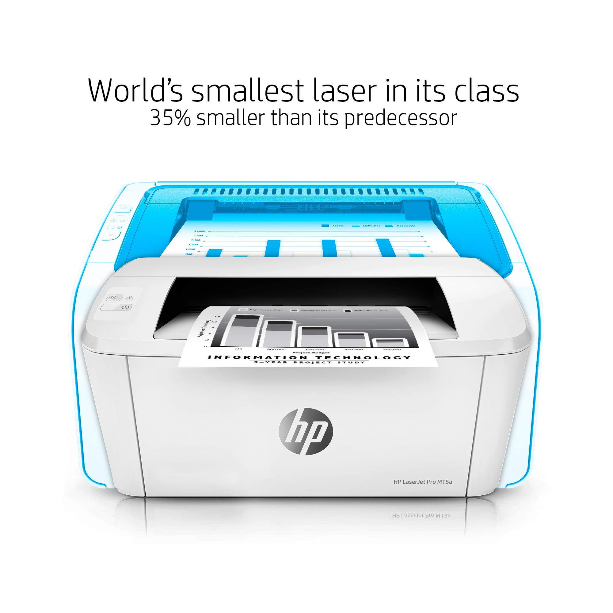 HP Laserjet Pro M15a World's Smallest Black-and-White Monochrome Laser Printer W2G50A (Includes Toner and USB Cable)