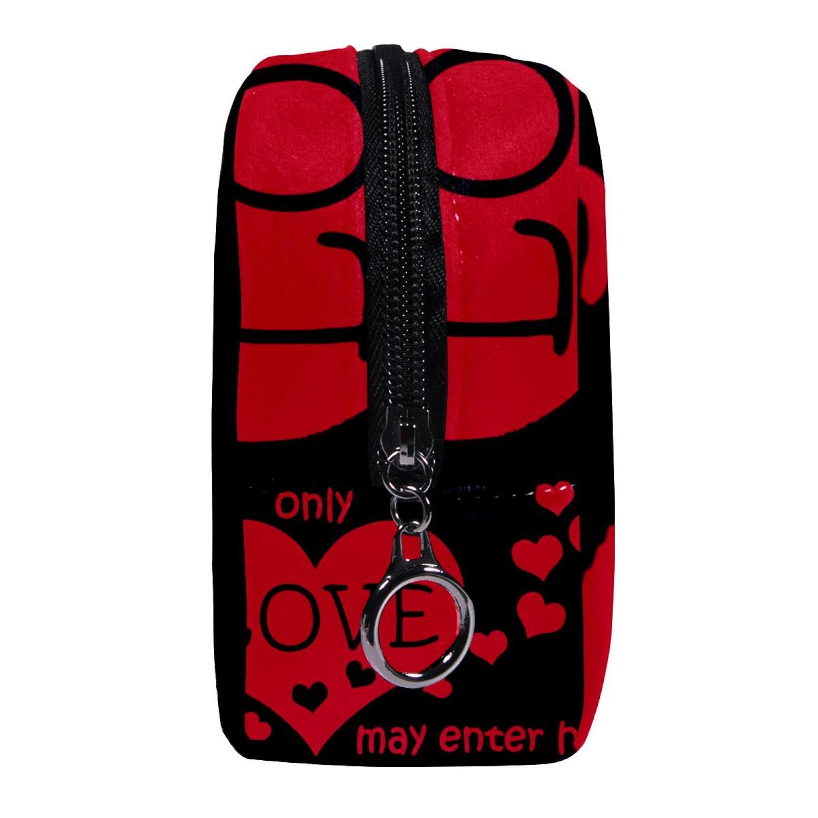 TBOUOBT Cosmetic Travel Bags, Makeup Case, Makeup Bag for Toiletries, Valentine'S Day Love Only May Enter Here