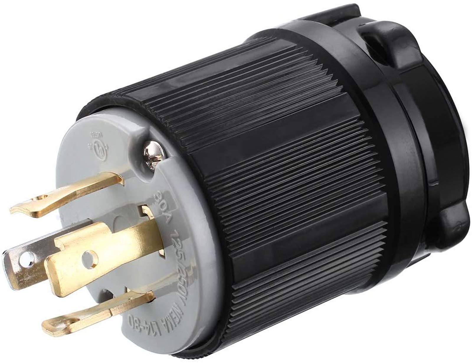 Miady NEMA L14-30P Generator Plug, 30 Amp 4-Prong Industrial Grade Locking Male Plug Up to 7,500W, Grounding Type/UL listed