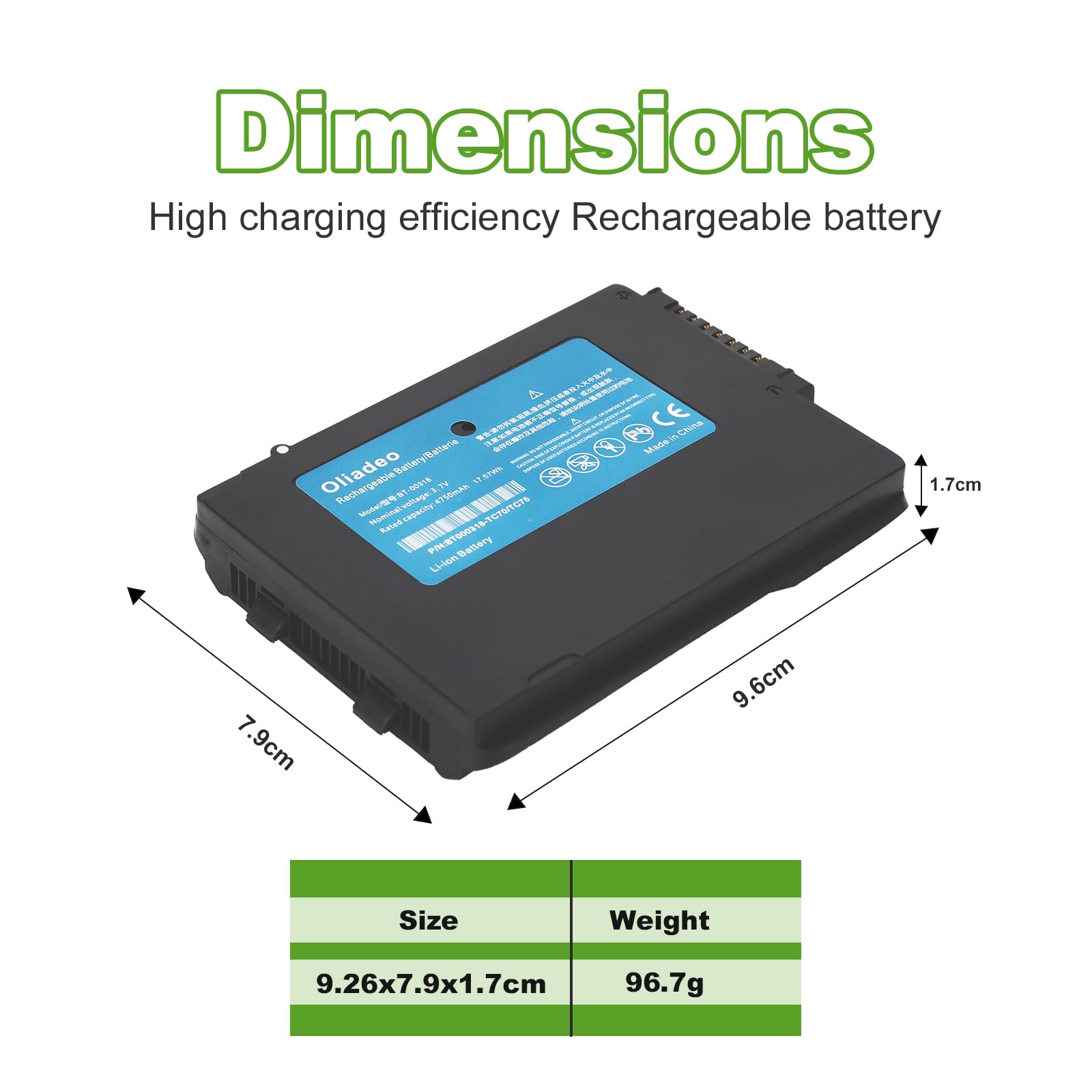 TC77 for Zebra Scanner Battery - for Zebra TC70 Battery - BT-000318 TC77 TC70 TC72 TC75 TC55 Barcode Scanner Battery - TC70X TC75X TC700H TC700K TC720L TC75AH TC75BH TC75EK TC75FK TC75GK Batteries