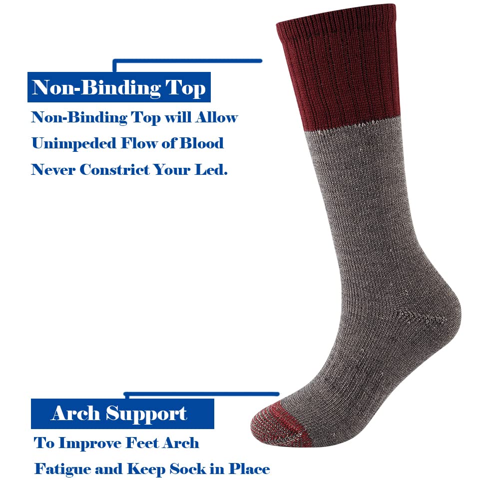 NEVSNEV Women's Thermal Socks 78% Merino Wool Warm Socks Outdoor Hiking Trail MID-CALF Sock (US 9-11)(4Pairs)