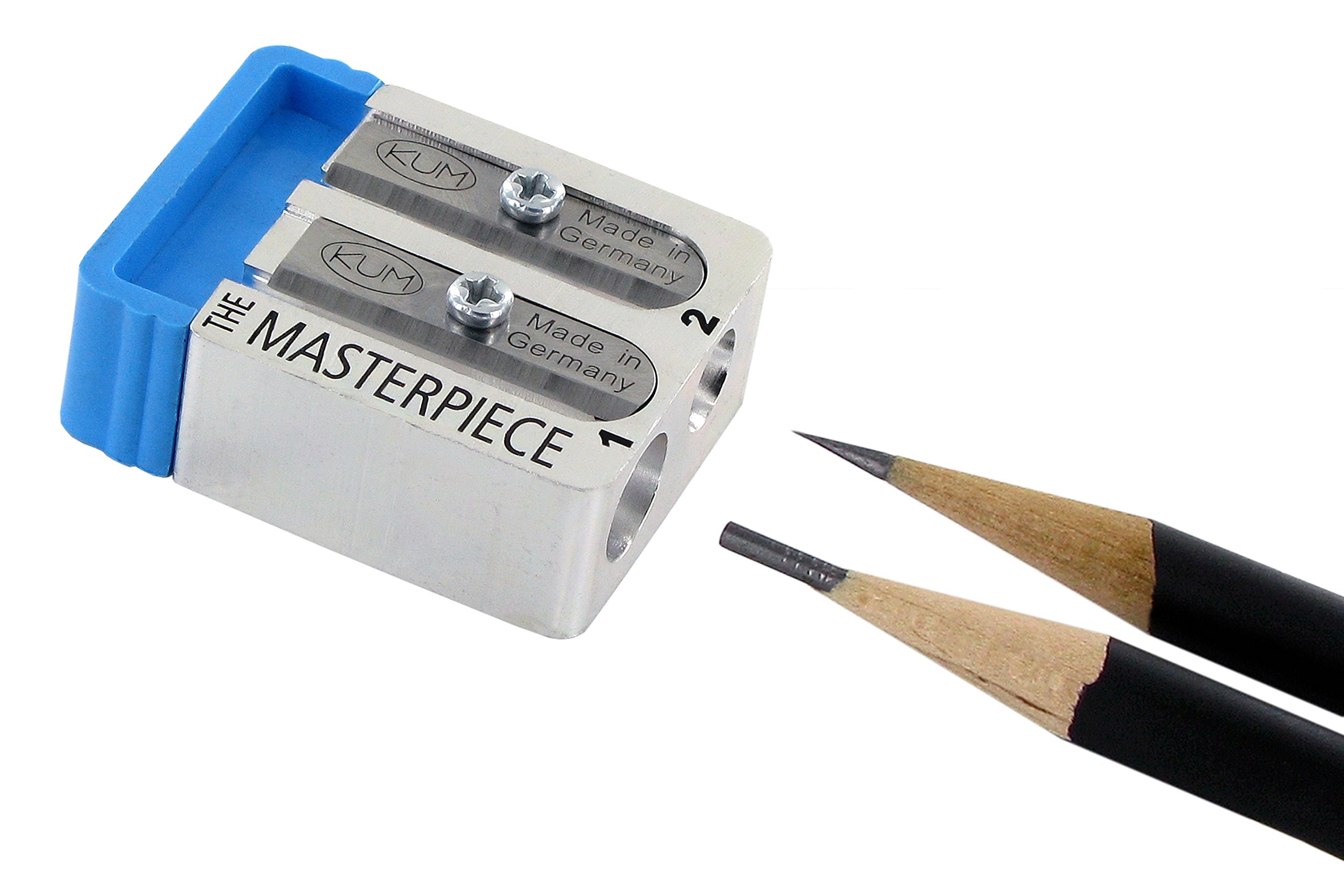 KUM AZ105.72.19-M - Longcone Sharpener "Meisterwerk", Neoprene Bag, 2 Replacement Blades, 1 Piece