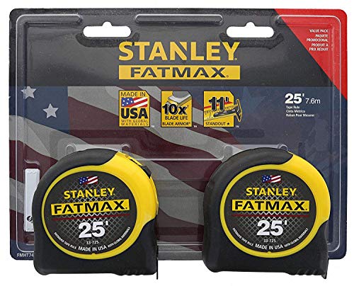 Stanley Consumer Tools FMHT74038 25' Fatmax Tape Measure, 2 Tape Measures per Pack, 4 Tape Measures Total