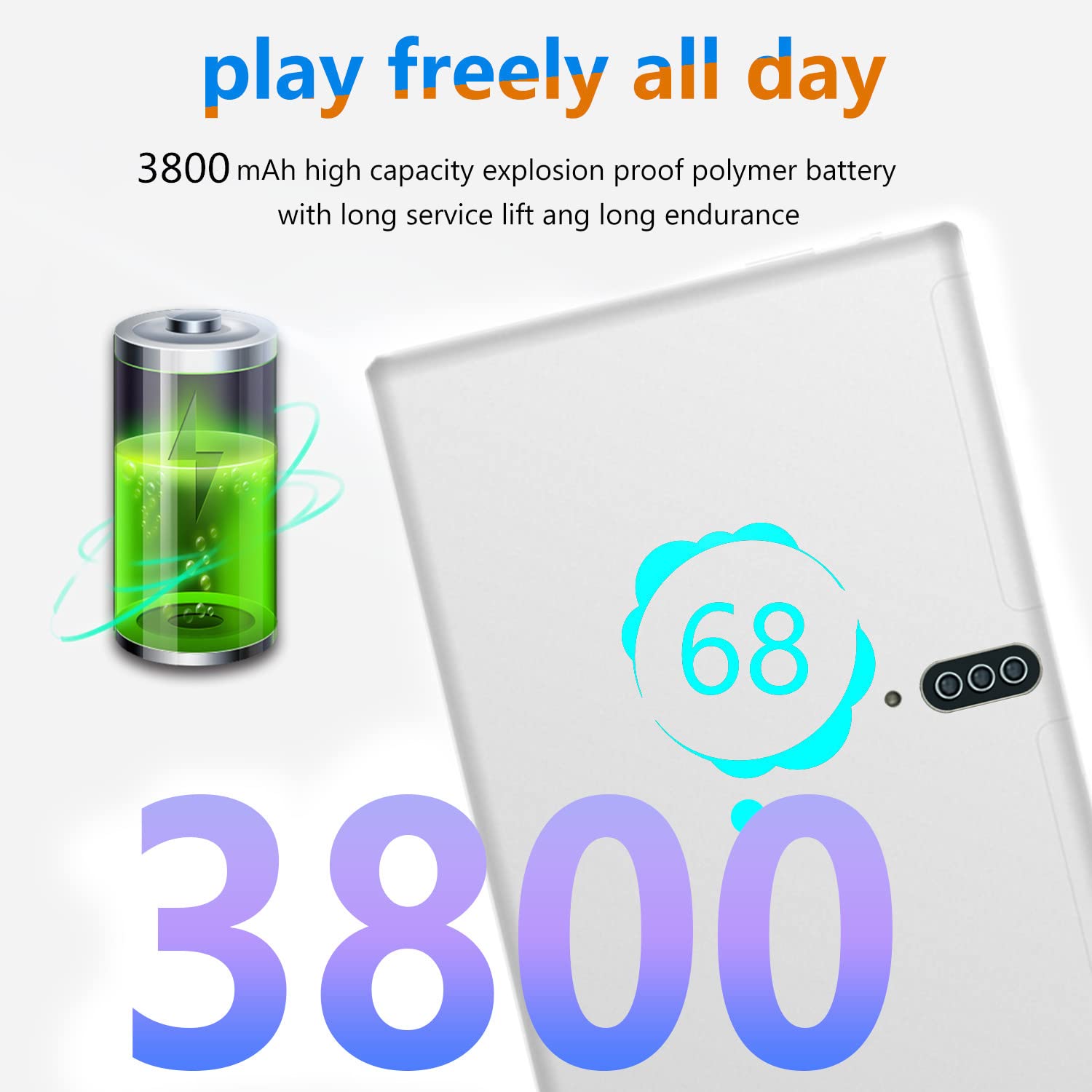 Tablet Computer, Tablet for Kids Boys Girls Adults, HD 10.1 Inch Screen, Learning Game Video Office Tablet Supports SIM Communication Function, WiFi Bluetooth Android Voice Call