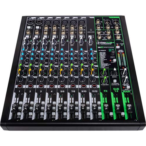 Mackie ProFX12v3 12-Channel Sound Reinforcement Mixer with Built-In FX, Gator Cases G-MIXERBAG-1515 Mixer Bag & Stereo Cable 10ft Bundle