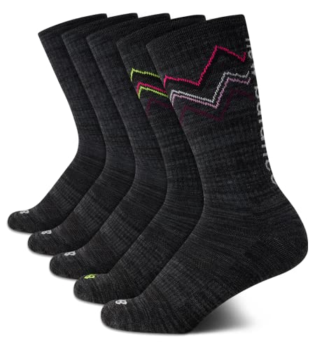 New Balance Men's Athletic Arch Cushion Comfort Crew Socks (5 Pack), Size 6-12.5, Grey/Black Old