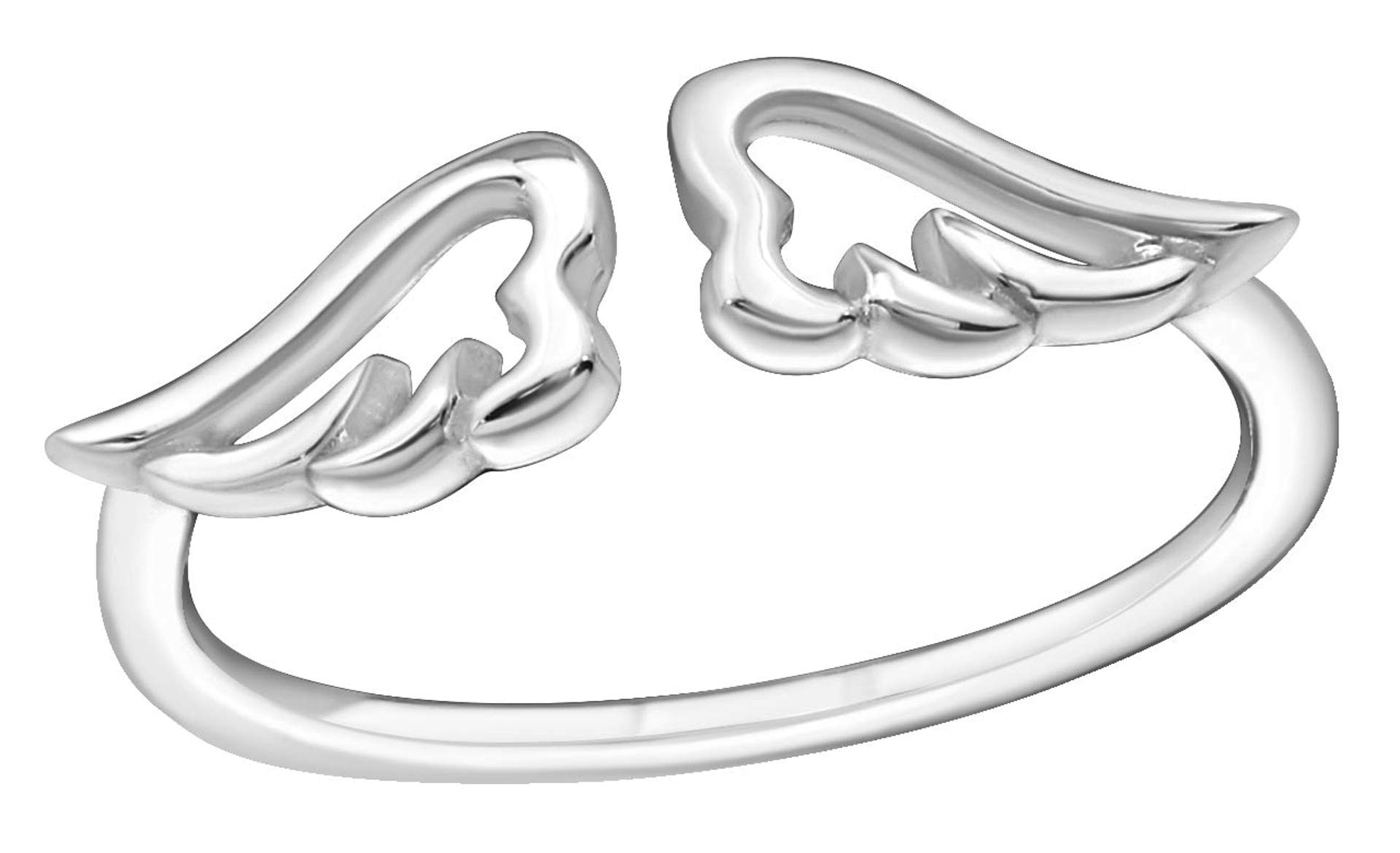 KIWI DAISY Angel Wing Midi Ring.925 Sterling Silver Above Knuckle Ring, Mid Finger Ring (Adjustable)