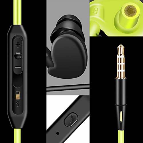 SamFansar Wired Earbud Flexible in Ear Sports Gaming Wired Headset Convenient Green