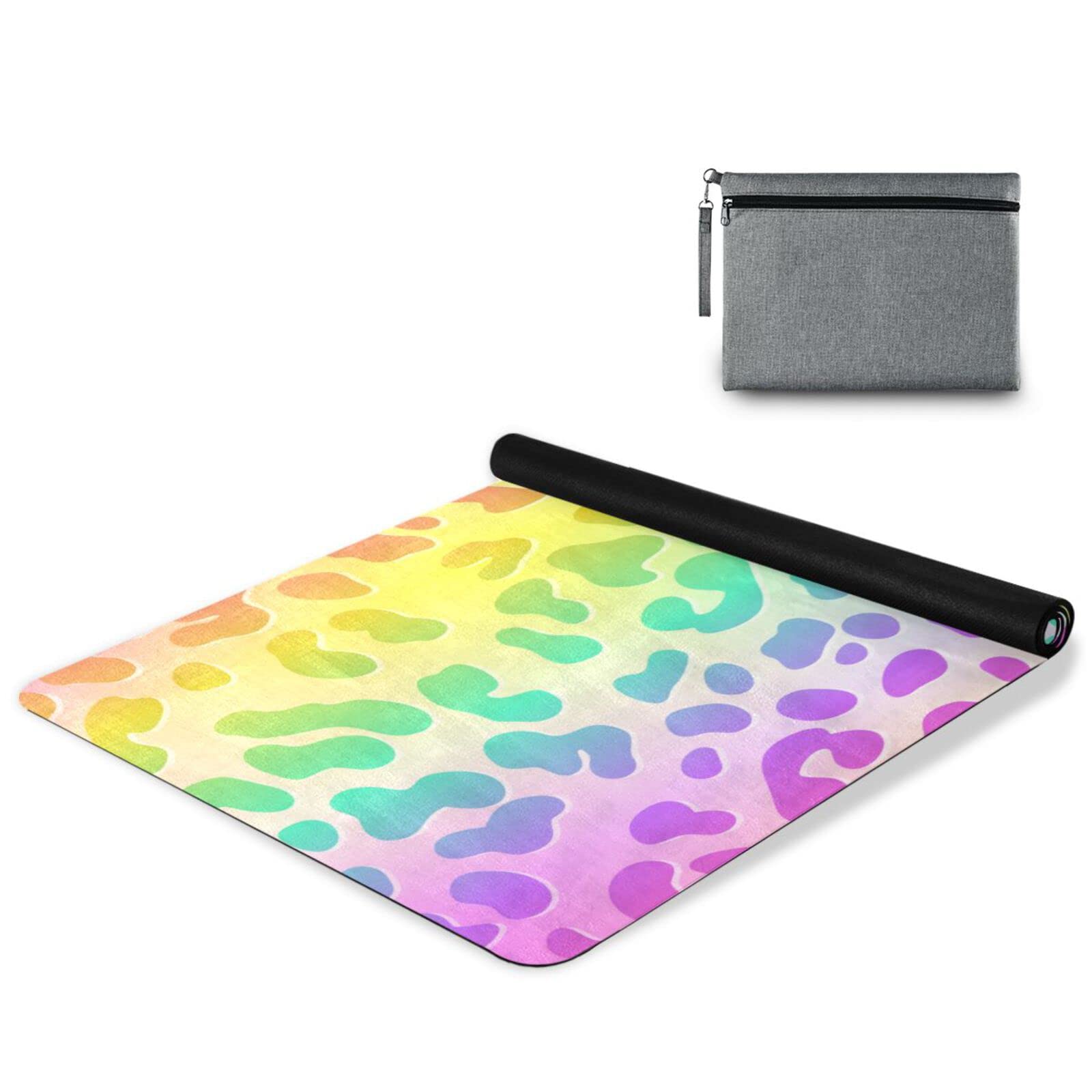 senya Rainbow Leopard Print Cheetah(c2) Yoga Mat Cover, Non Slip Exercise Mat Cover High Performance Grip, Coming with Carry Bag(228vb9a)