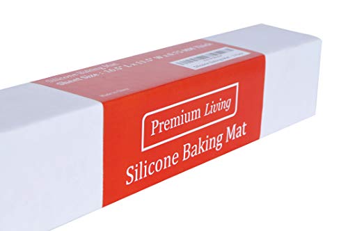 Silicone Baking mat, Half Sheet, 16.5" L x 11.5" W x 0.75 MM Thick, Reusable Baking Sheet Liner, Thick, Non-Stick, Easy Clean, Professional Grade, for Cookie, Pastry (3, Red)