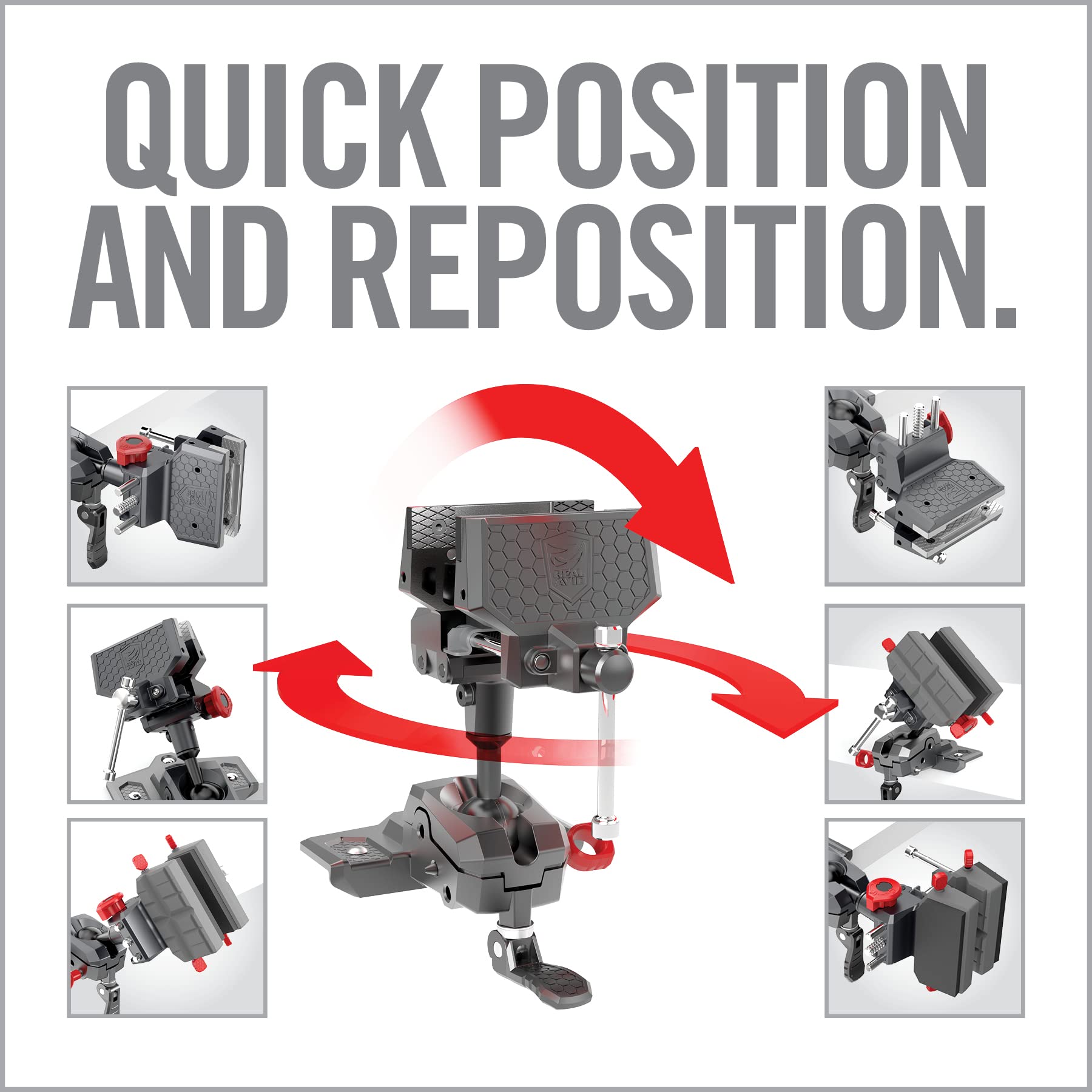Real Avid Vise - 360° Swiveling Bench Vise for Optimal Positioning, Versatile Applications, 5" Jaw Width Vise for Cleaning, Maintenance, Woodworking & More High-Torque Applications up to 100 ft-lb