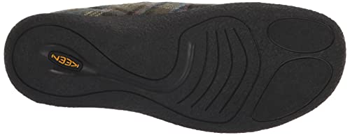 KEEN Men's Howser 3 Slide Comfy Durable Slippers, Green Plaid/Black, 11.5