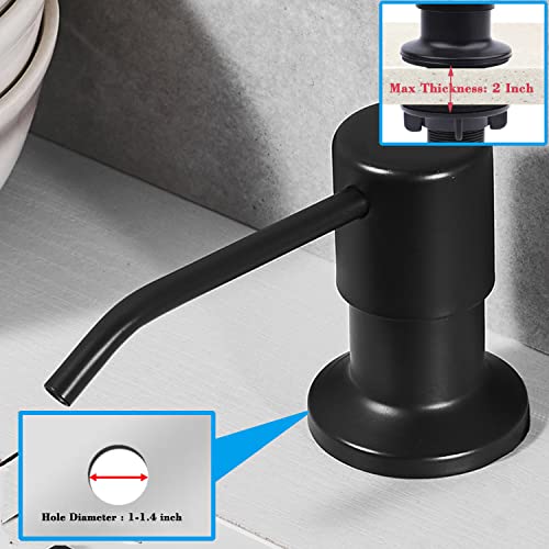 Soap Dispenser for Kitchen Sink Black Under Sink Kitchen Dish Soap Dispenser Pump Stainless Steel Liquid Soap Dispenser with 41" Extension Tube